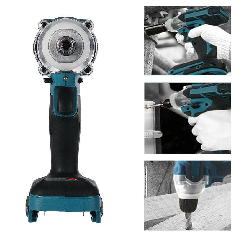 1/2" Cordless Impact Wrench Driver Brushless Rattle Gun With 1 battery ...