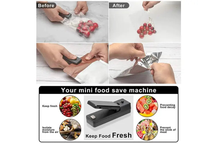 Portable Mini Heat Sealing Machine USB Rechargeable Food Sealer Plasti ...