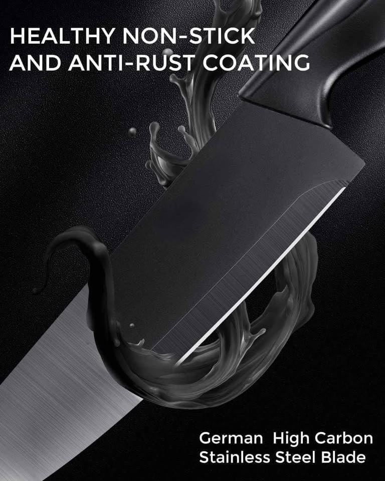 4-Piece Knife Set Kitchen Knife Set with Solid Wood Knife Base Storage ...