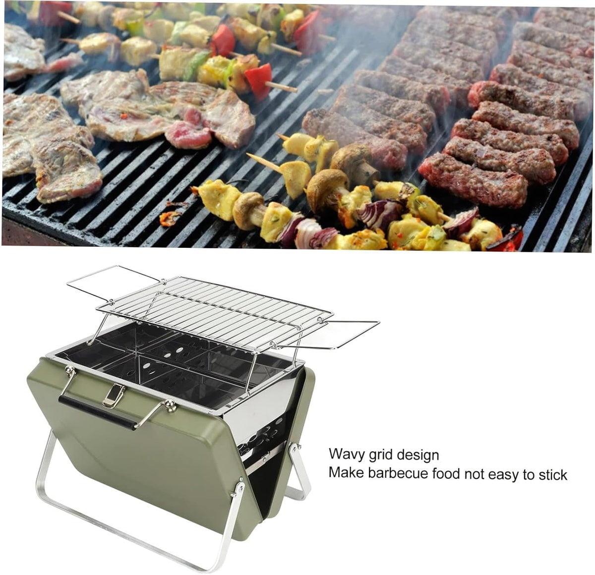 Portable Folding BBQ Grill for Outdoor Cooking - Versatile Camp & Picn ...