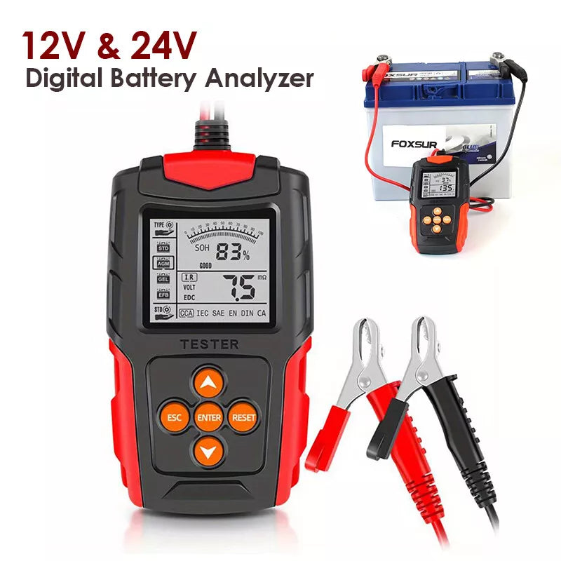 12V24V Battery Tester CCA Battery Life Analyzer Car Charging Start Sys ...