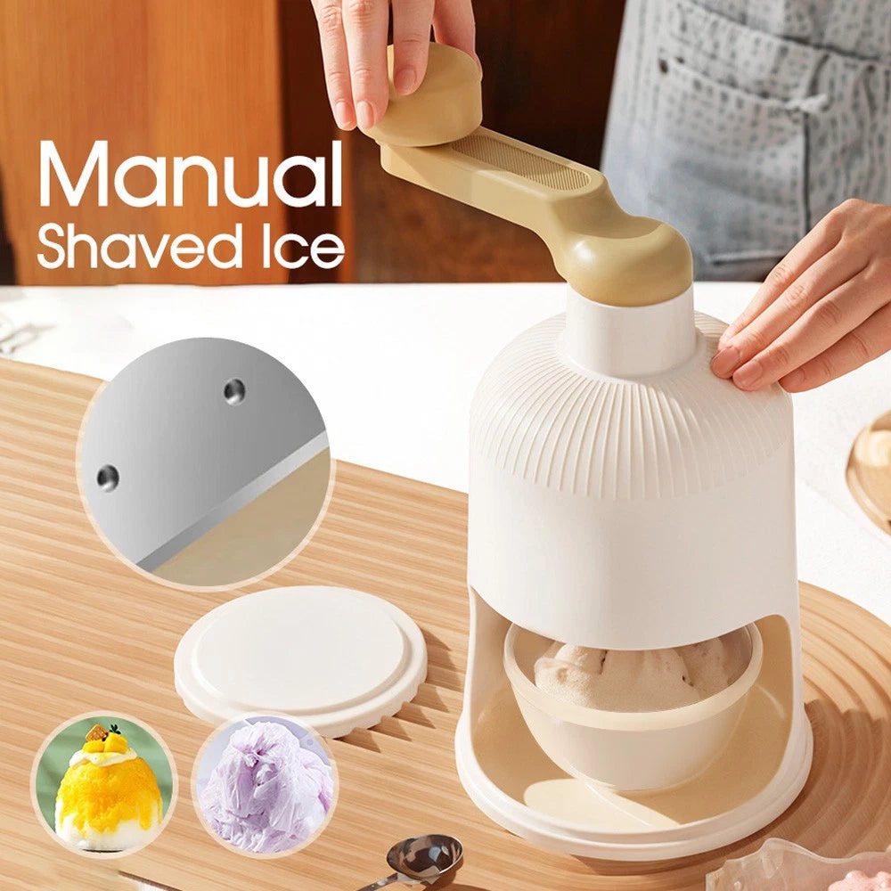 Manual Shaved Ice Maker Small Ice Crusher Snow Cone Machine for Desser ...
