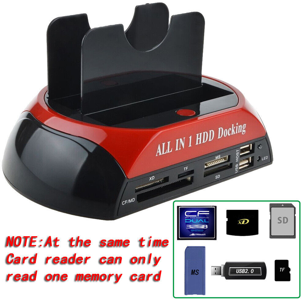 HDD Docking Station Dual 2.5" 3.5" SATA IDE Hard Disk Drive Dock OTB C ...