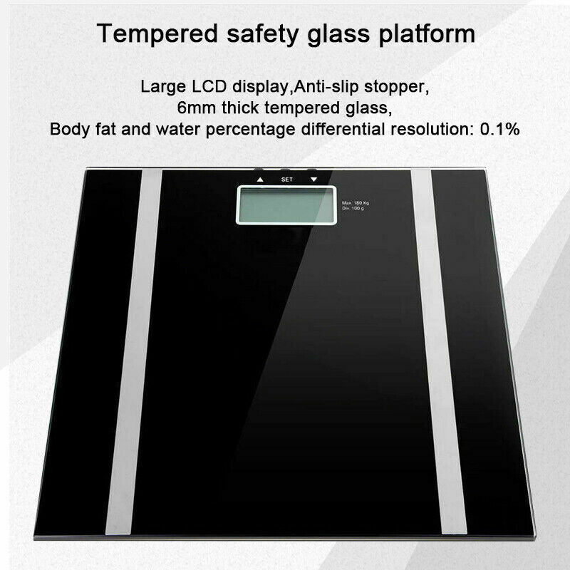 Electronic Digital Scale Body Fat LCD Bathroom Gym Weight Measure – www ...