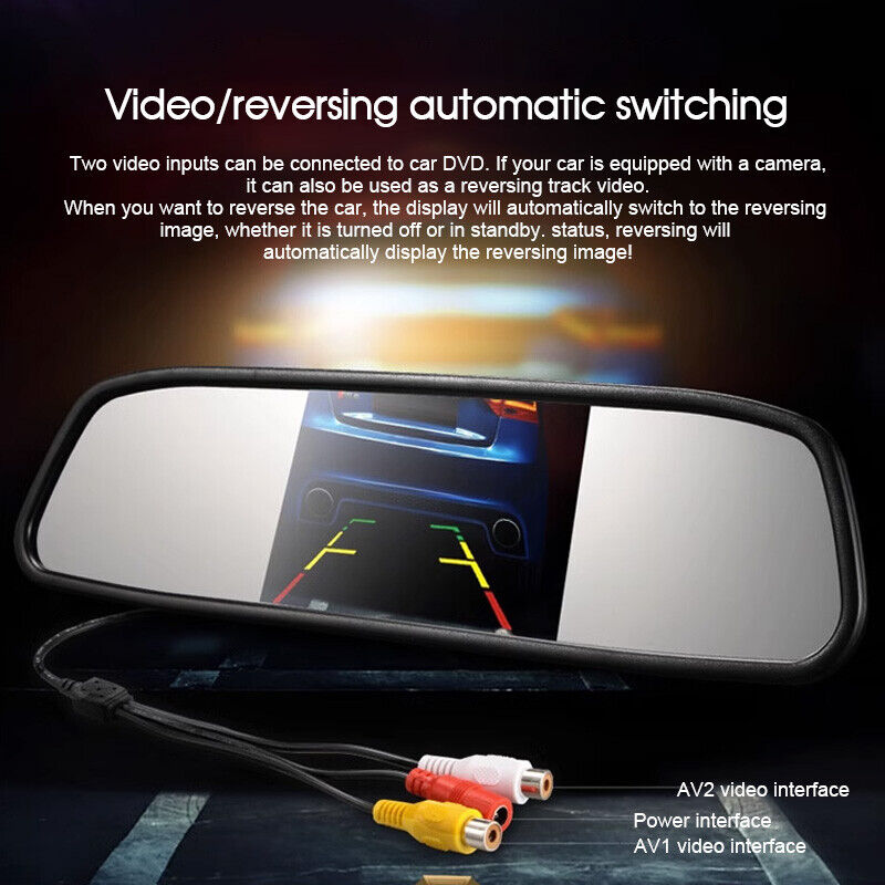Reverse Camera Night Reversing Camera Rear View Mirror Kit Waterproof ...