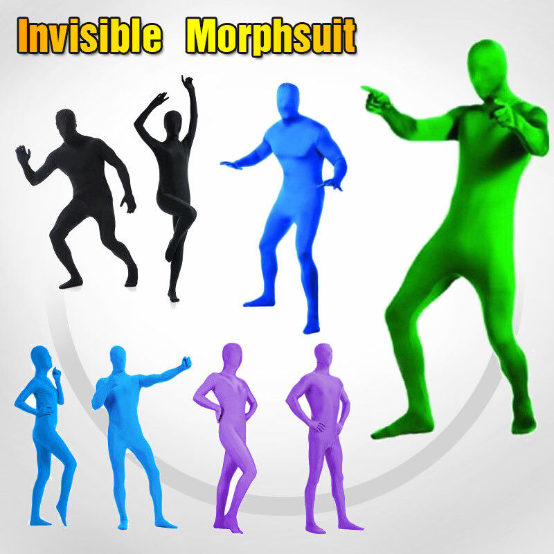 Adult Men Women Spandex Party Invisible Costume Full Body Suit Morph ...
