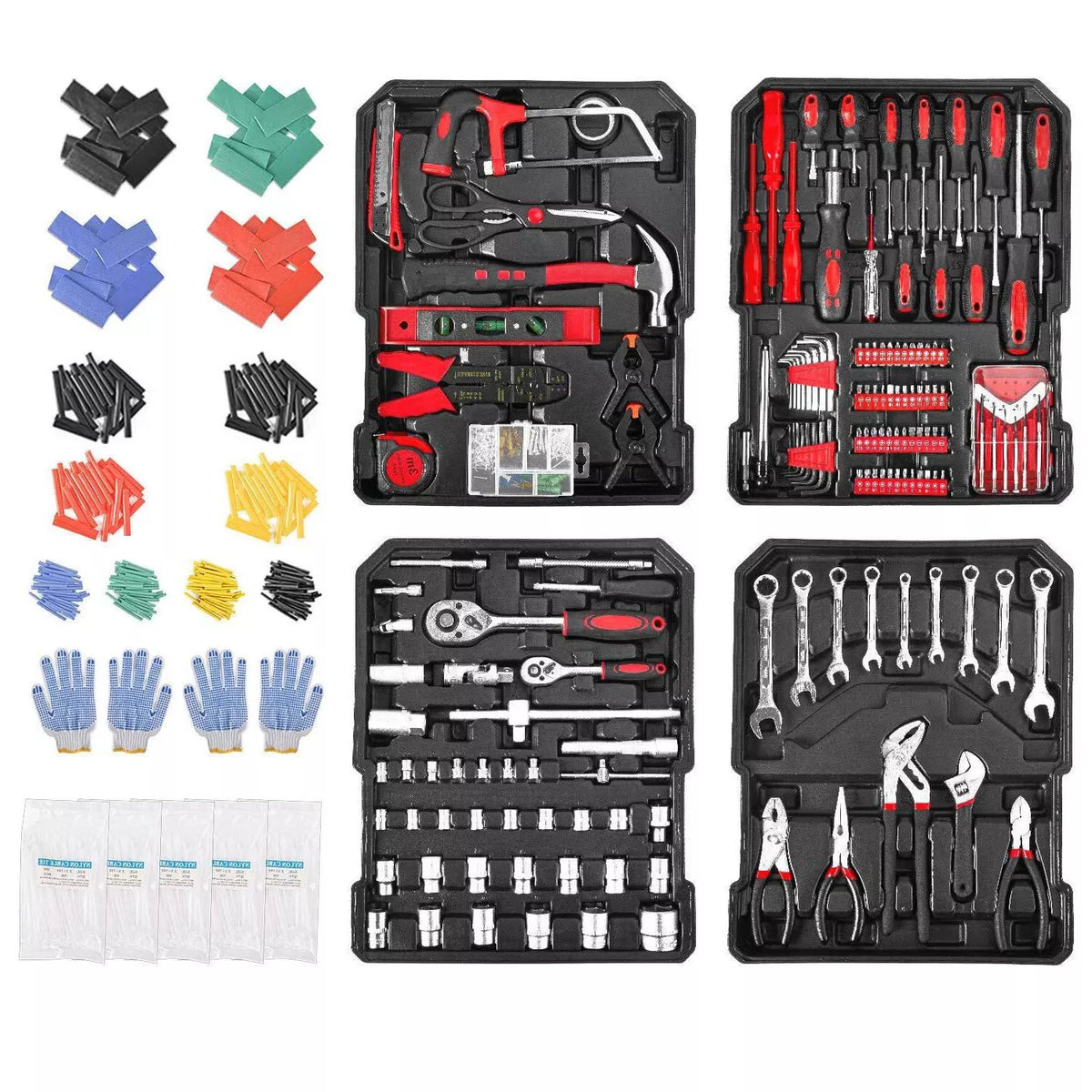 1180 PCS Professional Hand Tool Set Aluminum Case Tool Kits With Rolli ...