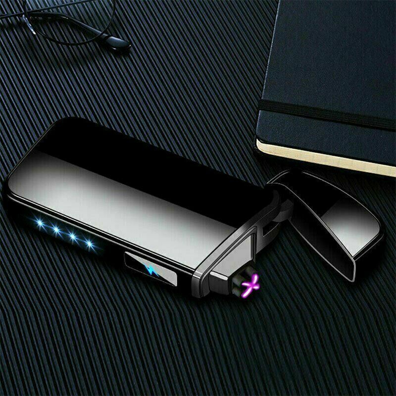 Electric Flameless Windproof USB Rechargeable Dual Arc Plasma Lighter ...