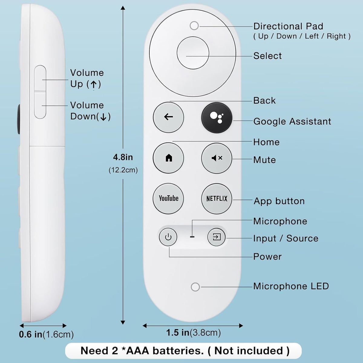 Replacement For Chromecast With Google TV Voice Bluetooth IR Remote Co ...