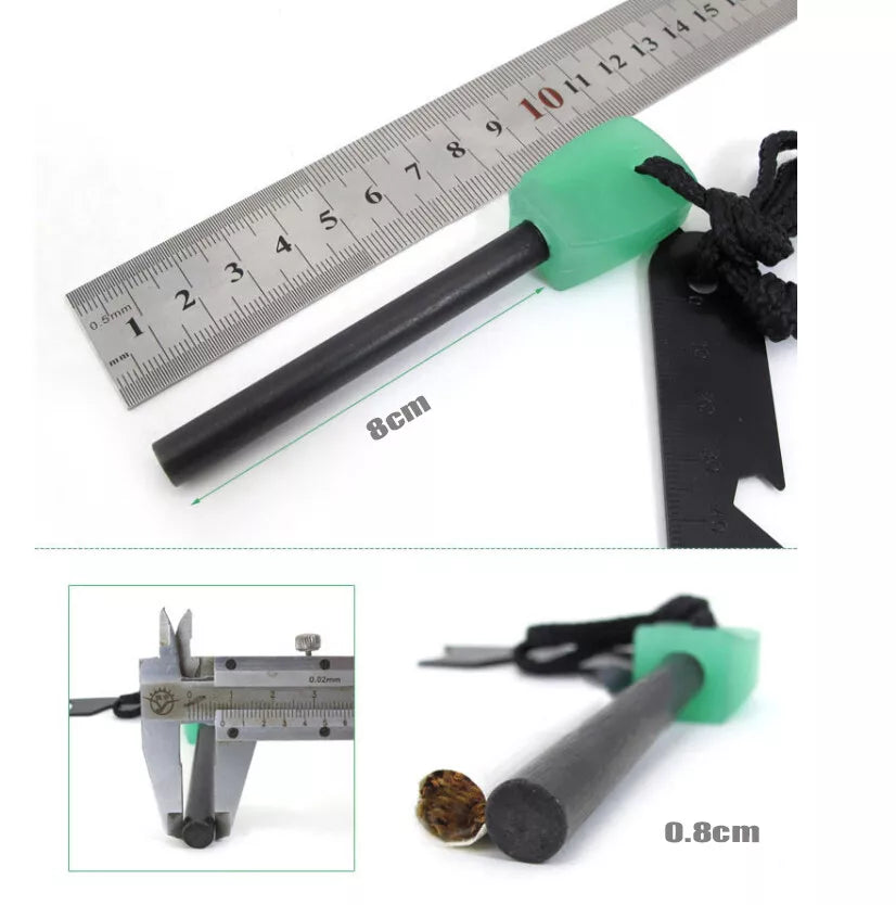 8mm Flint Rod Camping Survival Fire Starter Lighter (FULL Magnesium Ro ...