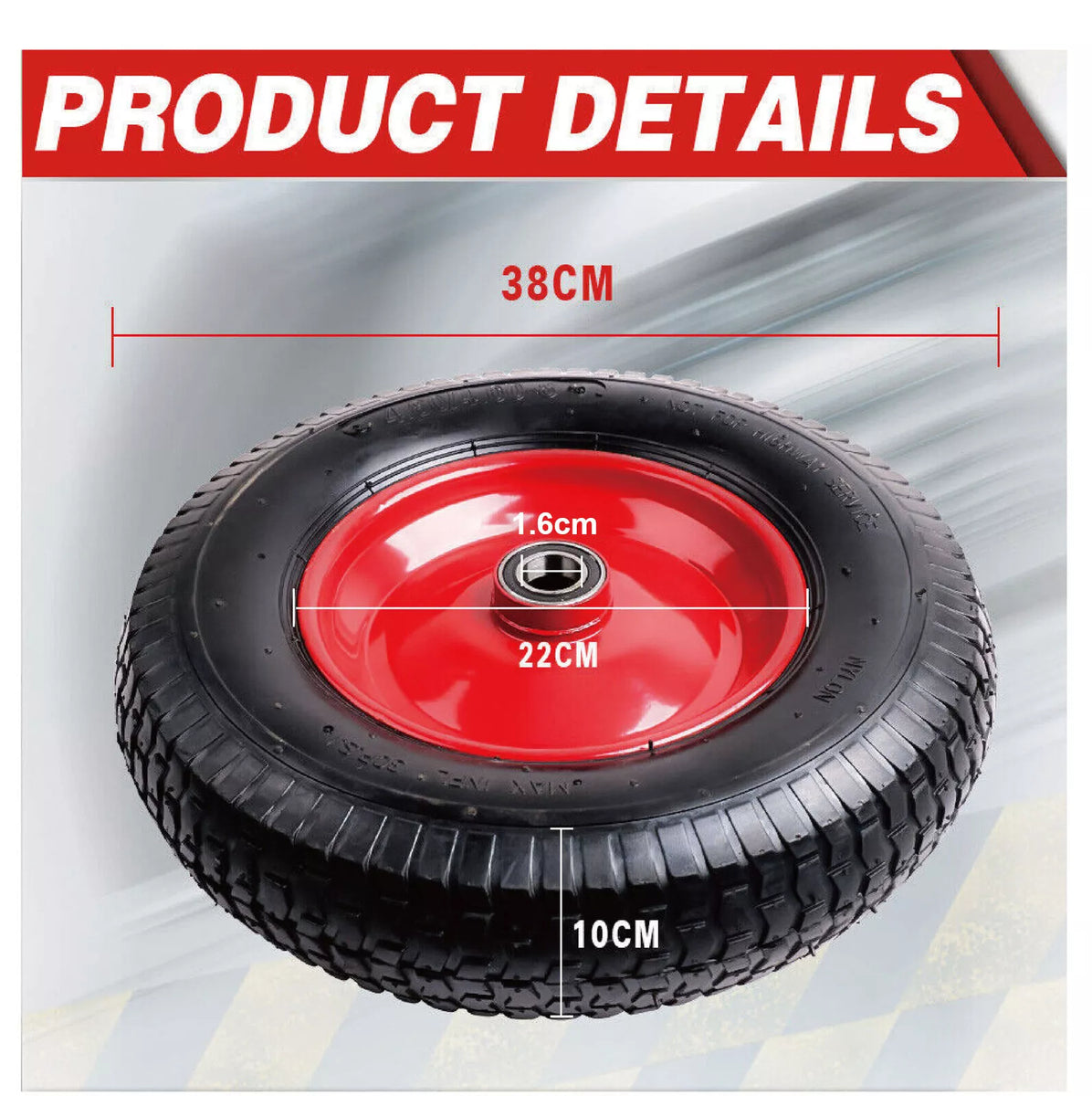 16" Wheelbarrow Trolley Wheel PUNCTURE SOLID 4.80/4.00-8 AirTyre – www ...