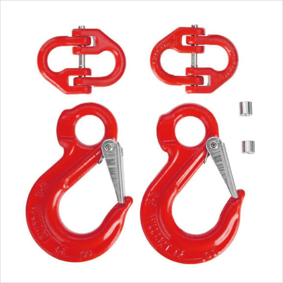2X (8mm Hammerlock+ 10mm Eye Sling Hook) Caravan Trailer Chain connect ...