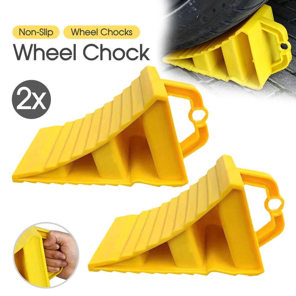 2X Multipurpose Wheel Chock Wedges Car Stopper Wheel Alignment Block ...