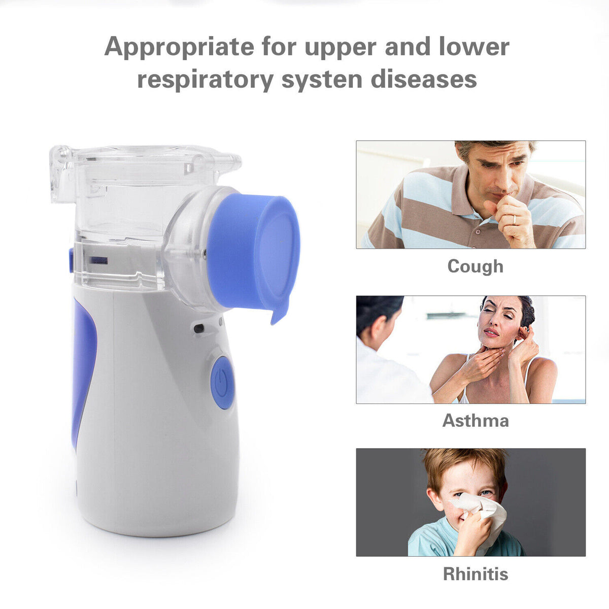 Portable Handheld Ultrasonic Nebulize Inhaler Respirator Mesh Asthma T ...