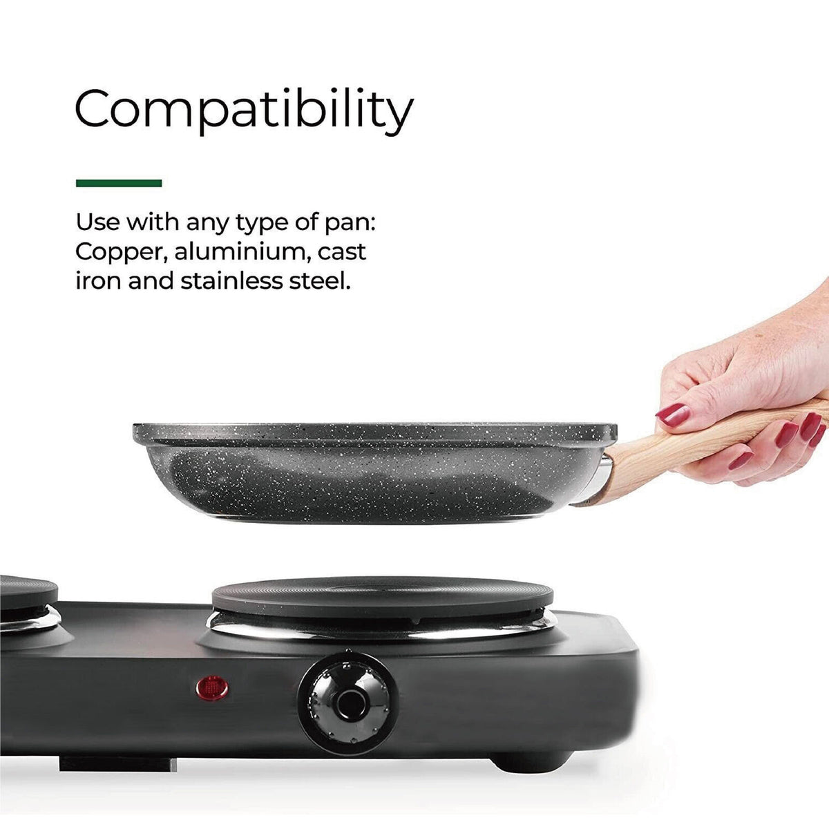 Double Hot Plate Electric Cooker Portable Table Top Hob 2000W – www ...