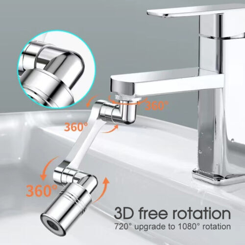 Extension Rotate Robotic Faucet Extender Arm Tap Universal 1080 Swivel ...