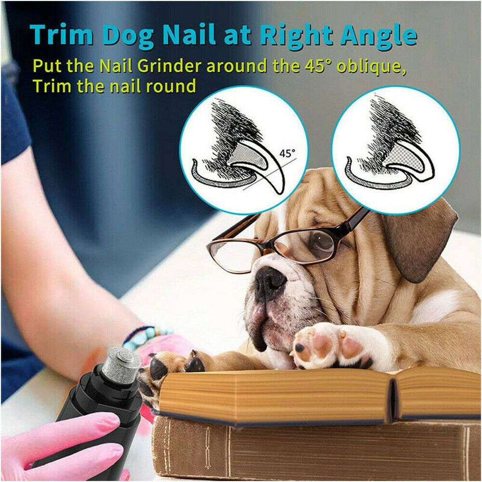 Electric Dog Toe Nail File Grinder Clippers Pet Cat Claw Grooming Trim ...