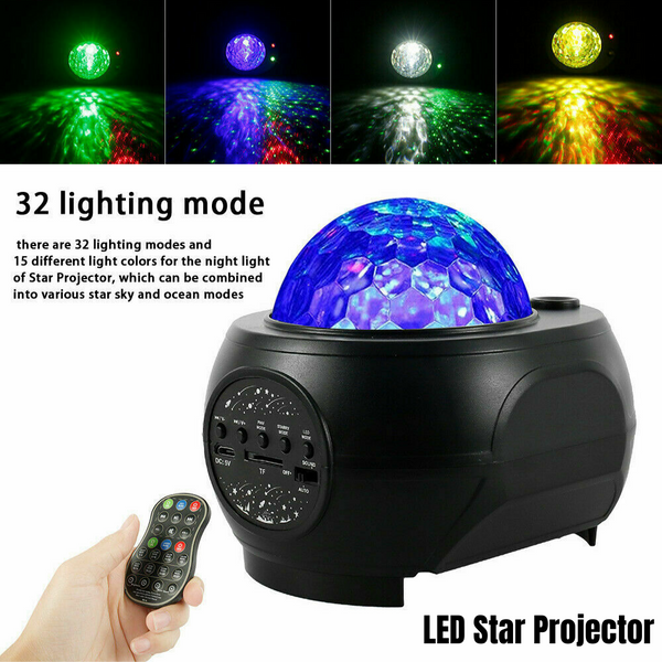 LED Star Projector Galaxy Starry Night Lamp Night Light Ocean Wave Pro ...