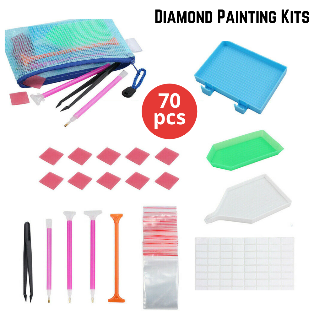 70 Piece Diamond Painting Tools Box 5D Diamond Accessories Diy Art Cra ...