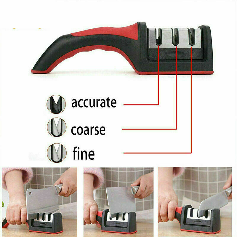 Knife Sharpener 3 Stage Kitchen Diamond Sharp Knives Sharpening Scisso ...