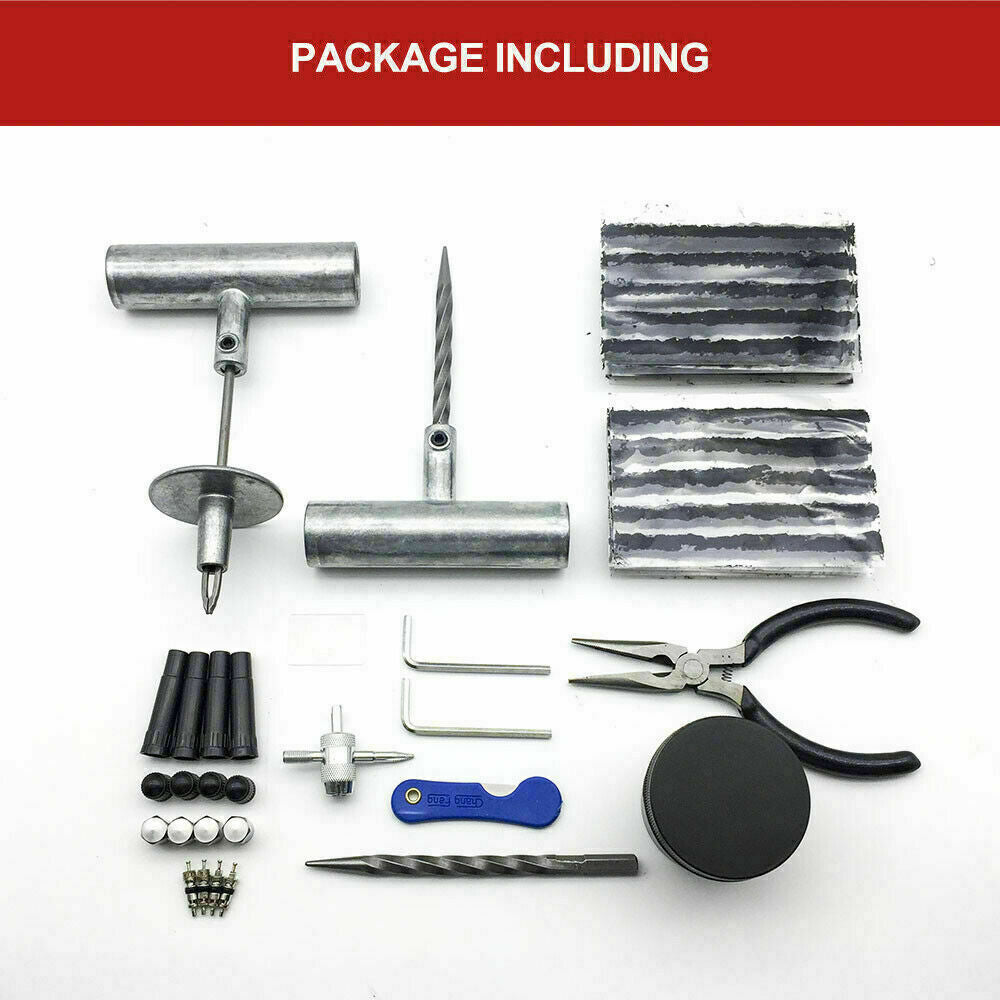 67PCS 4WD Tyre Puncture Repair Recovery Kit Heavy Duty Offroad Plug Tu ...