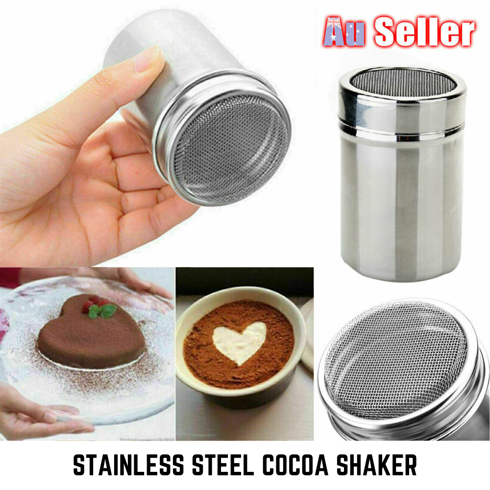 Stainless Steel Icing Sugar Cocoa Coffee Shaker Flour Duster Chocolate ...