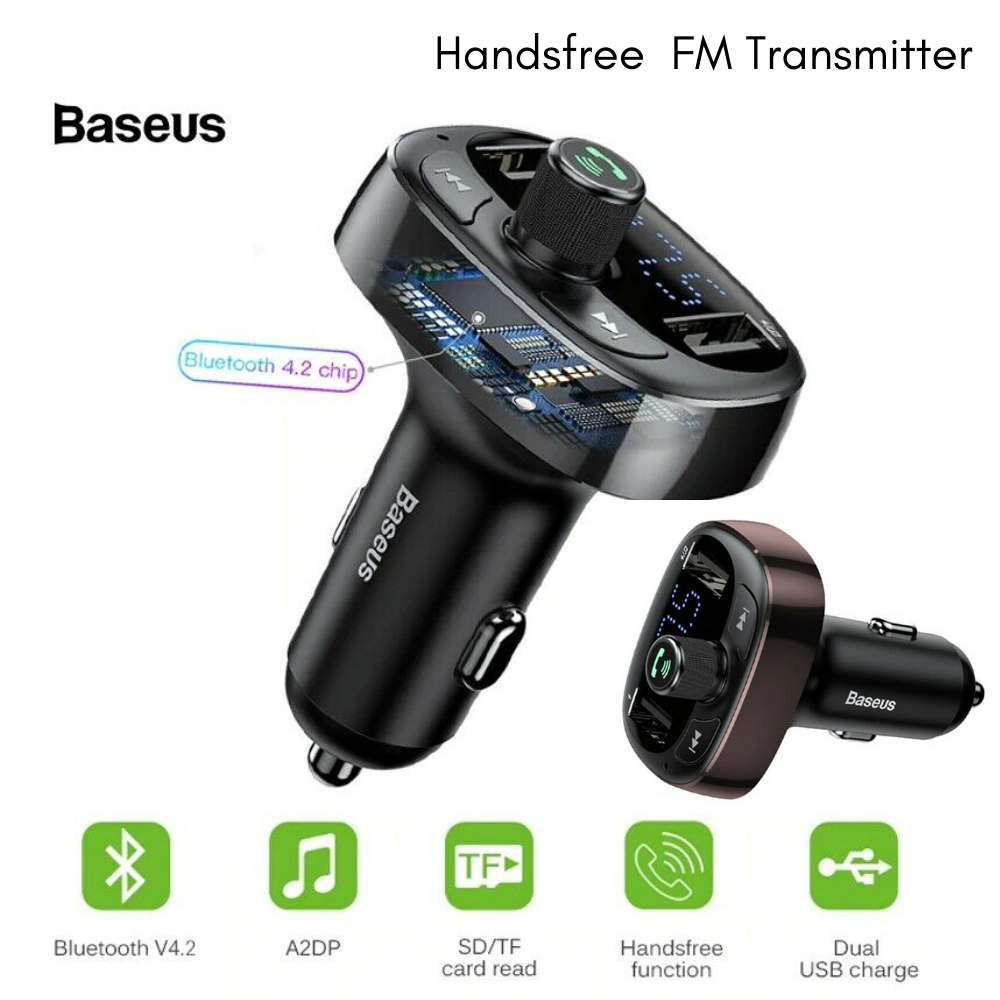 Baseus Handsfree Wireless Bluetooth Car FM Transmitter – www.ozoffer.com.au