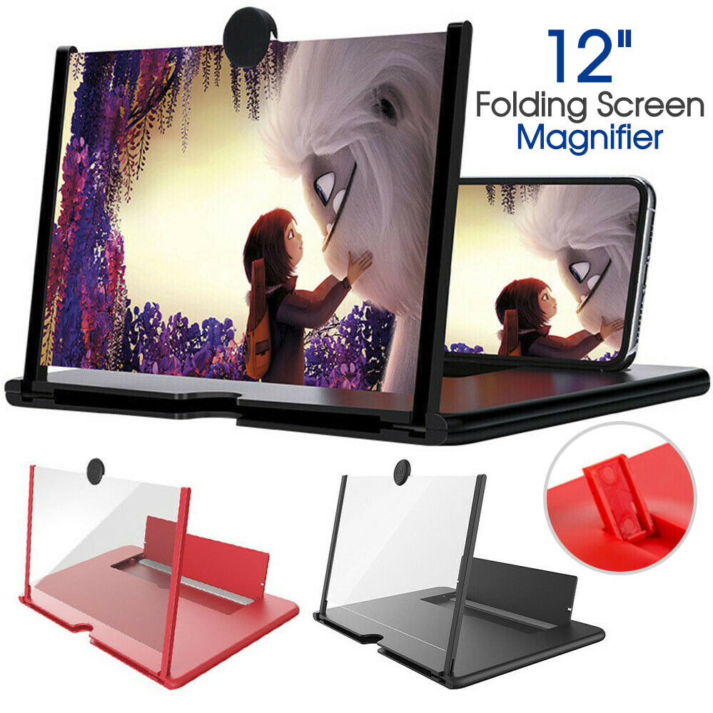 12" Folding Screen Magnifier 3D Amplifier Stand Mobile Phone Adjustabl ...