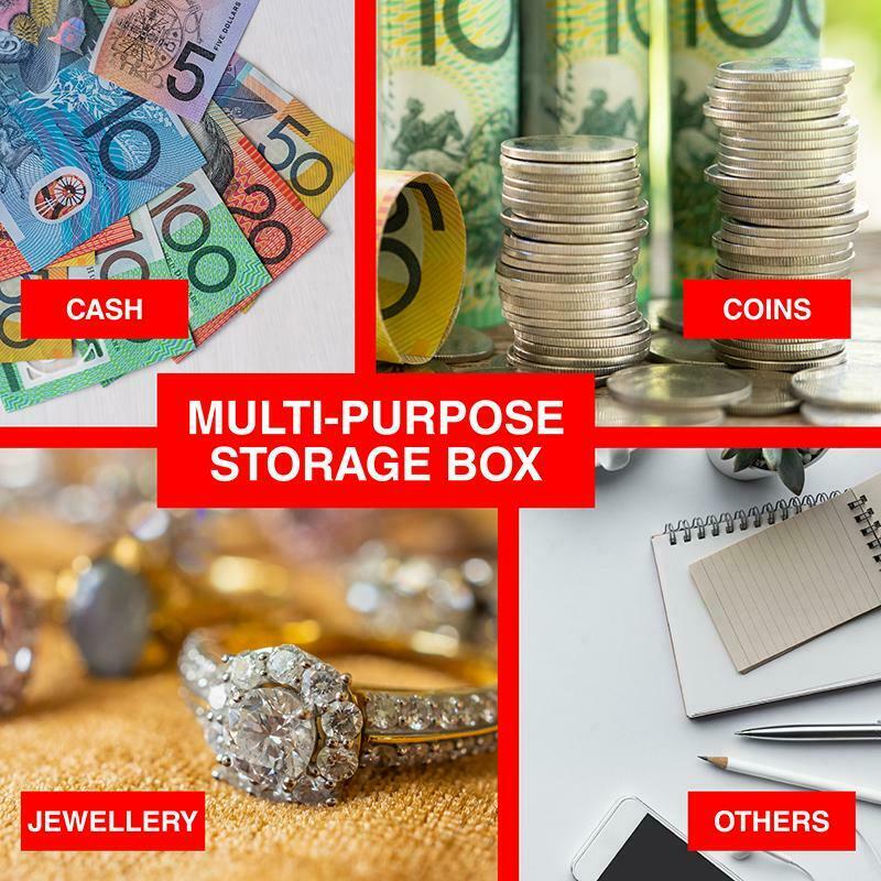 Medium Lockable Cash Box Deposit Slot Petty Cash Money Box Safe 2 Keys ...