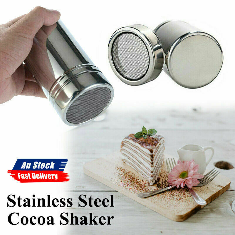 Stainless Steel Icing Sugar Cocoa Coffee Shaker Flour Duster Chocolate ...