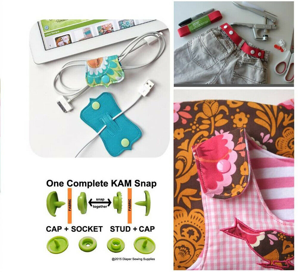 1500PCS Plastic KAM Snaps Kit T5 Fastener Button Press Stud Plier Tool ...