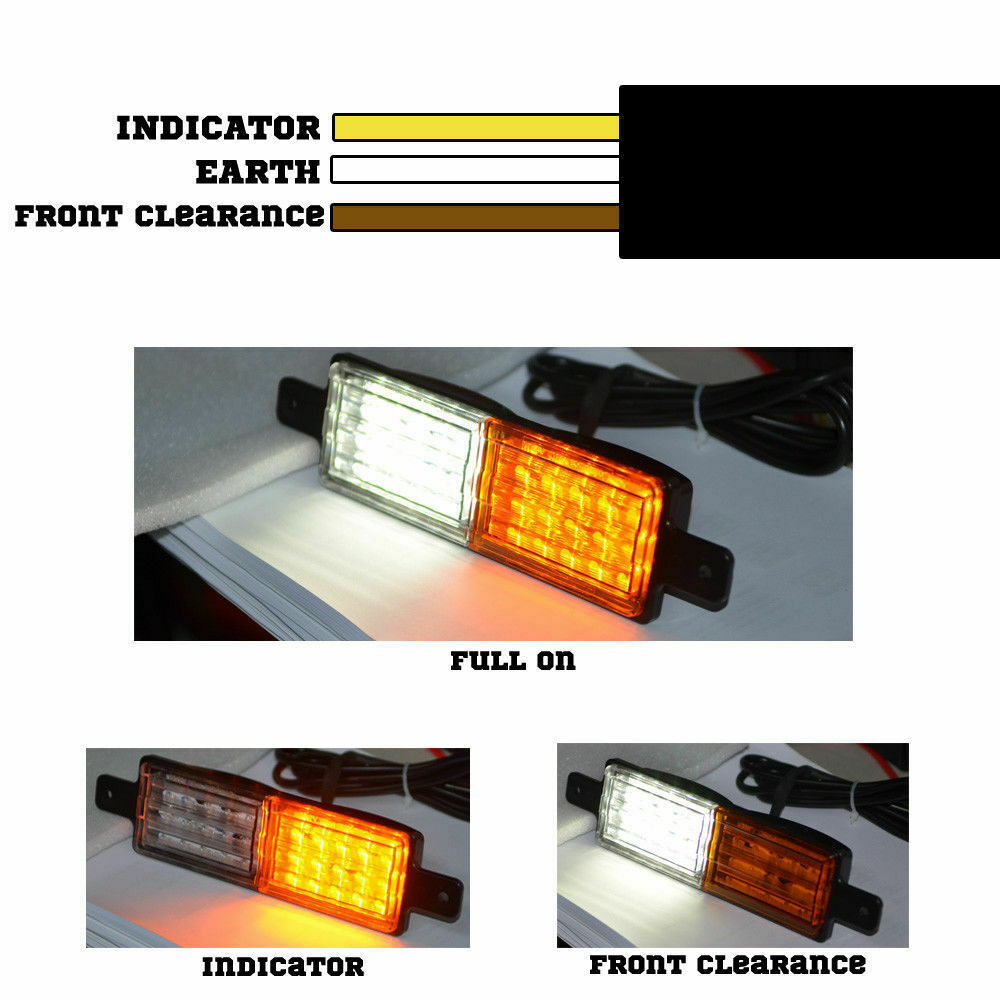 Sealed Bullbar Lights Set Of 2 Front Indicator Park LED Bull Bar Light ...