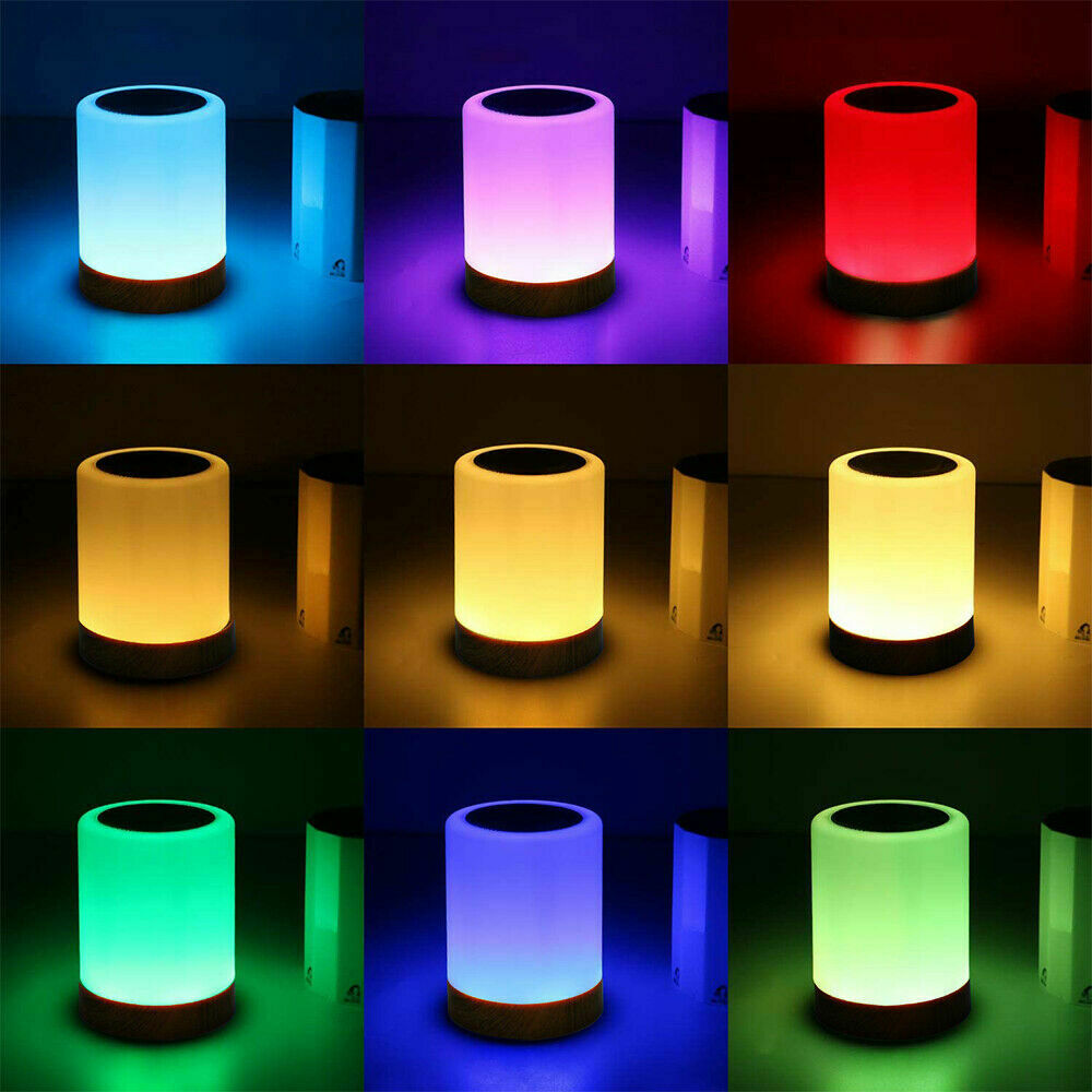 7 Color RGB Touch Night Light LED Lamp Mood Dimmable Bedside USB Recha ...