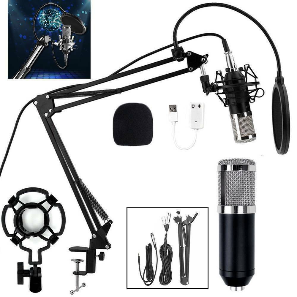 BM800 Condenser Microphone Kit Studio Suspension Boom Scissor Arm Stan ...