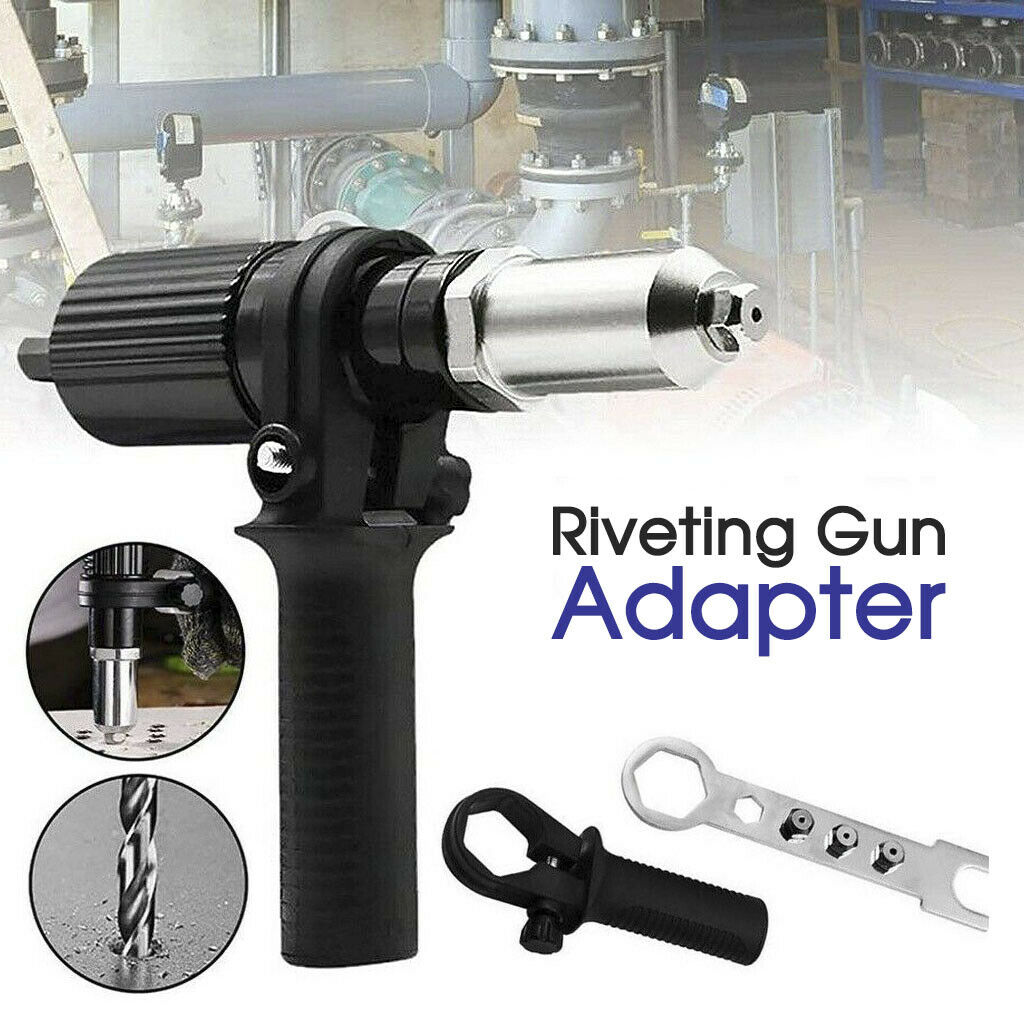Electric Rivet Pop Gun Adaptor Cordless Drill Nut Riveting Riveter Ins ...