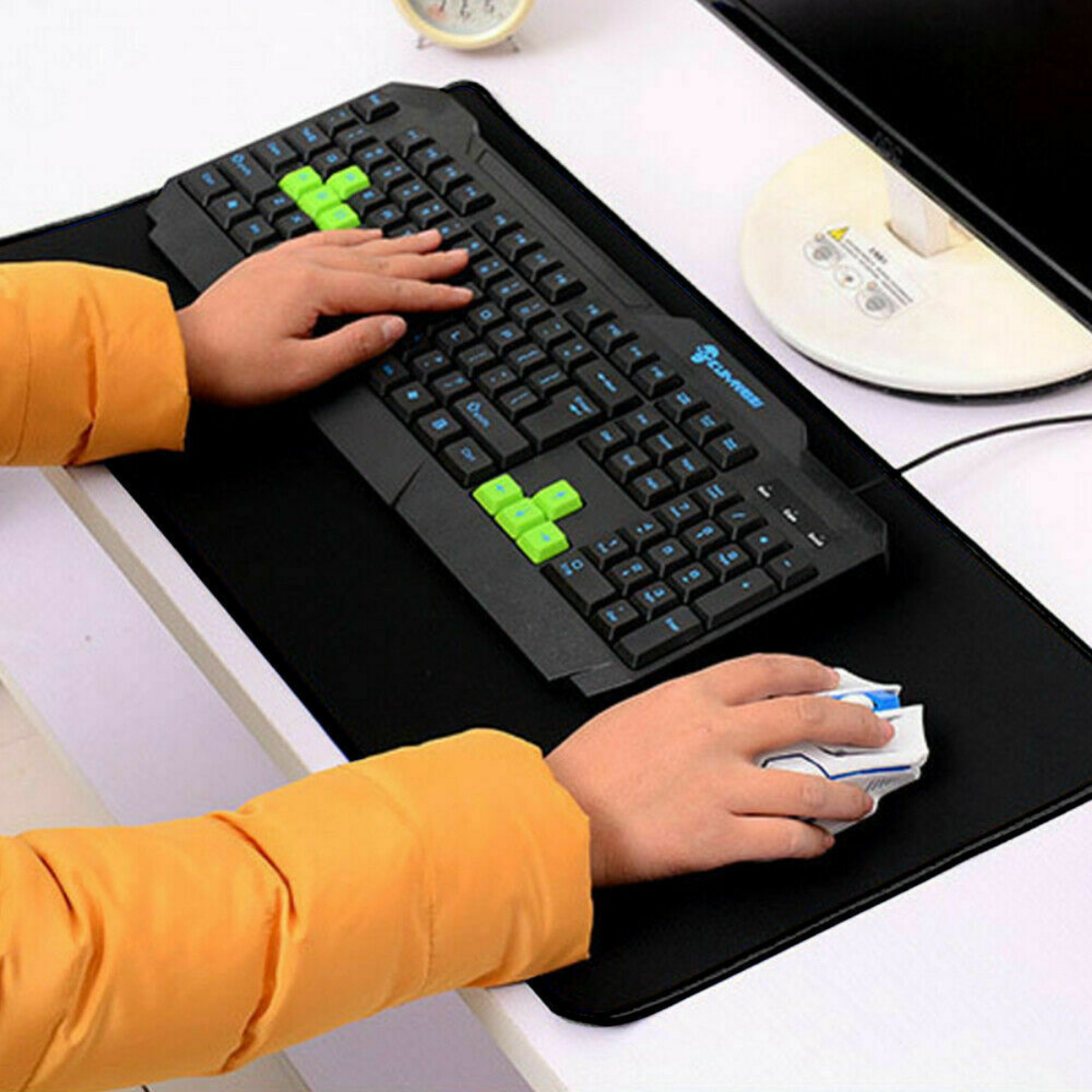 Anti-slip Ergonomic Gaming Mouse Pad Desk Mat Rubber Speed Mousepad Bl ...