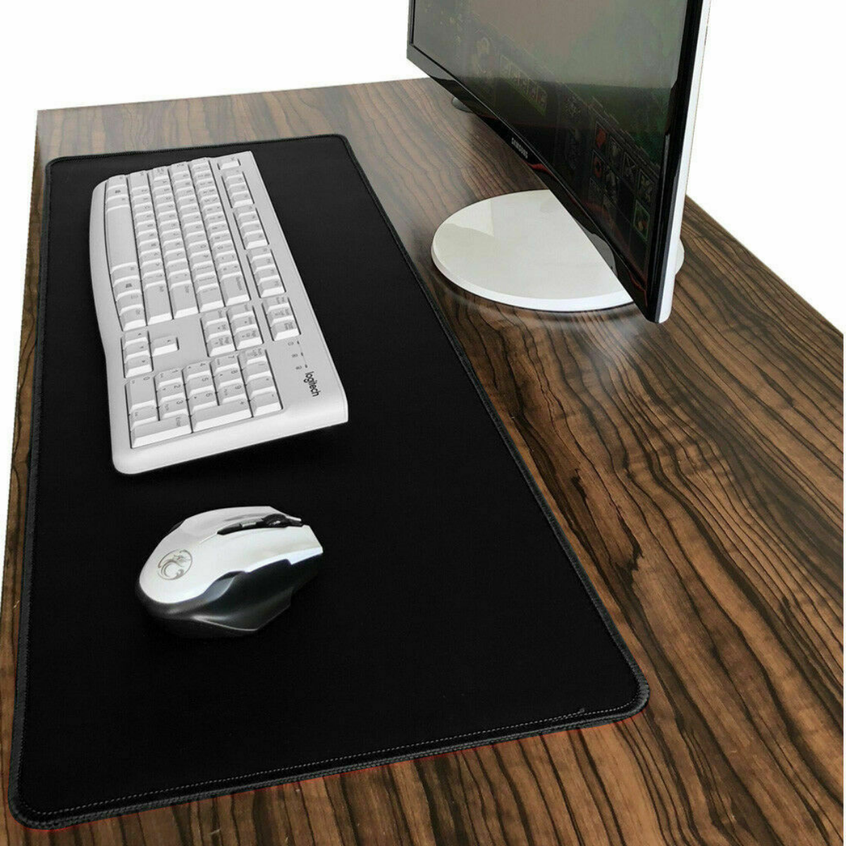 Anti-slip Ergonomic Gaming Mouse Pad Desk Mat Rubber Speed Mousepad Bl ...