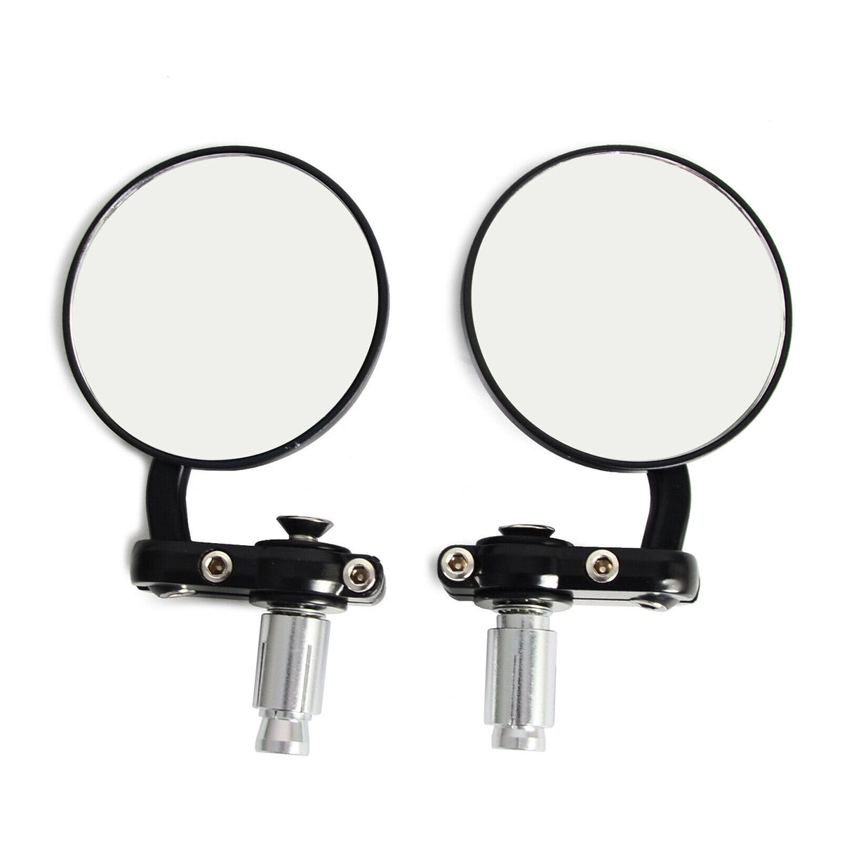 Set 2PCS Universal Motorcycle Handle Bar End Mirrors Motorbike Side Re ...