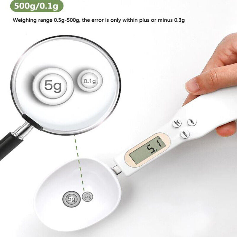 Digital Electronic Food Scale Measuring Spoon Spice Weight Kitchen LCD ...