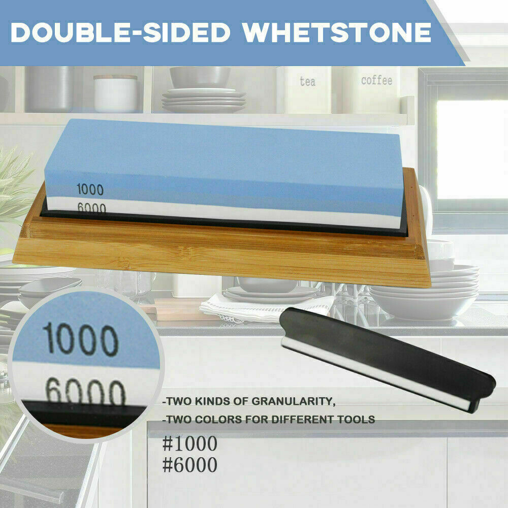 6000/1000 Dual Whetstone Waterstone Knife Sharpening Water Stone Wet S ...