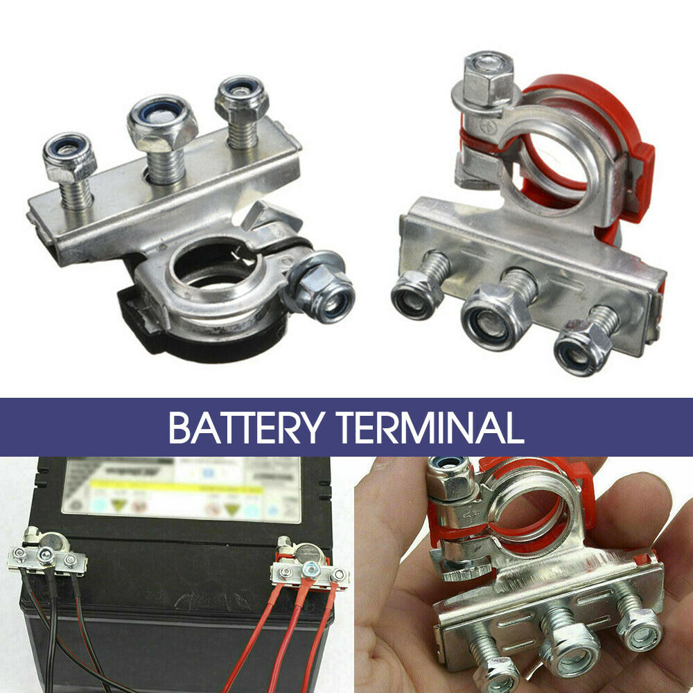 2Pcs 12V Battery Terminals Connectors Clamps 3 Way Kit For Caravan Car ...