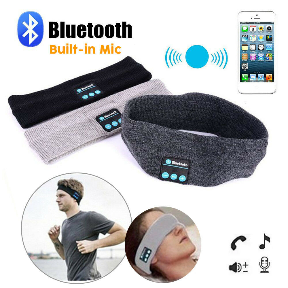 Bluetooth Stereo Earphone Headphone Sports Sleep Headband Headset w/Mi ...