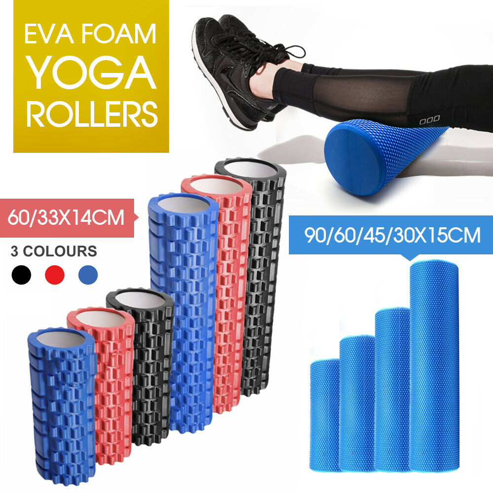 EVA PHYSIO FOAM ROLLER YOGA PILATES EXERCISE BACK HOME GYM MASSAGE 30 ...