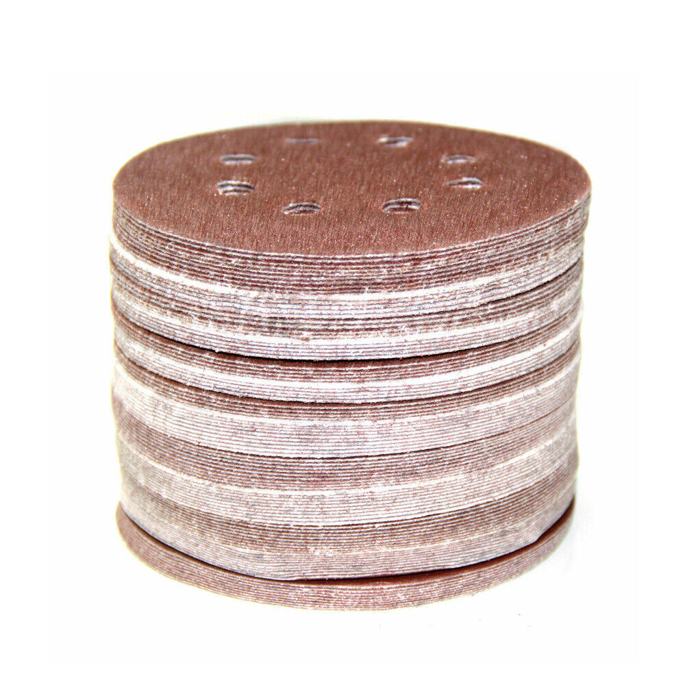 125pcs 125mm 5" Sanding Discs 60 80 100 120 240 Mixed Grit Orbital San ...