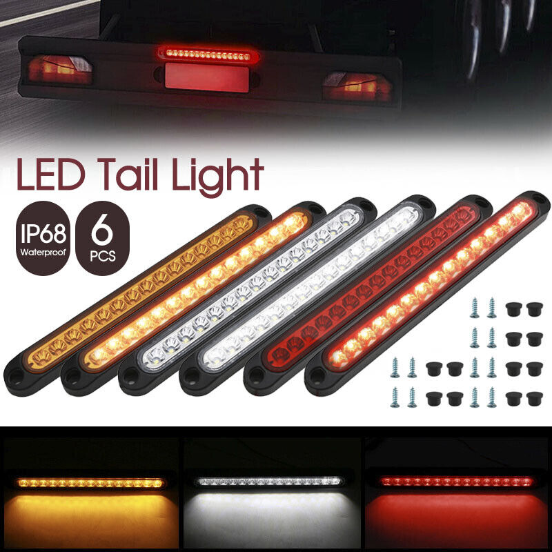 15 LED Tail Lights UTE STOP Brake Indicator Reverse Slim Strip RV Trai ...