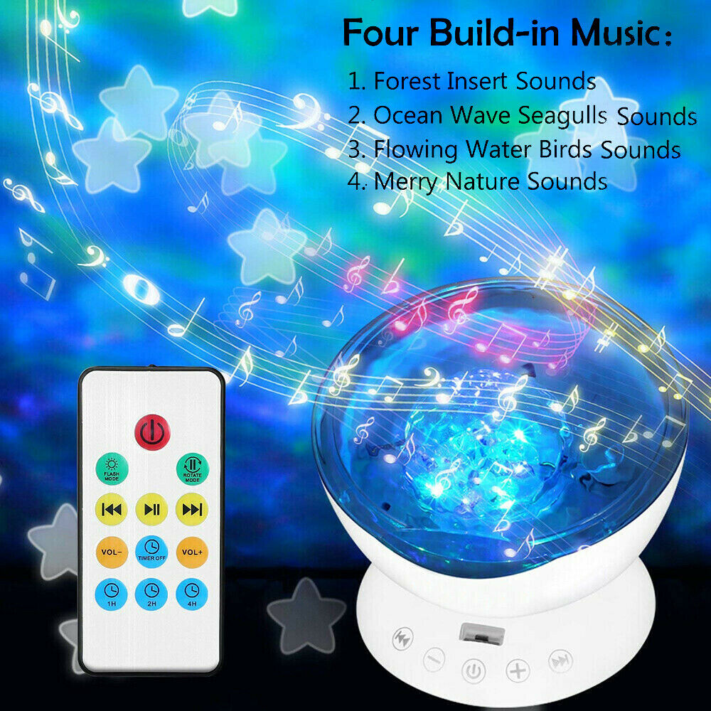 LED Night Light Projector Galaxy Starry Ocean Star Sky Baby Room Party ...