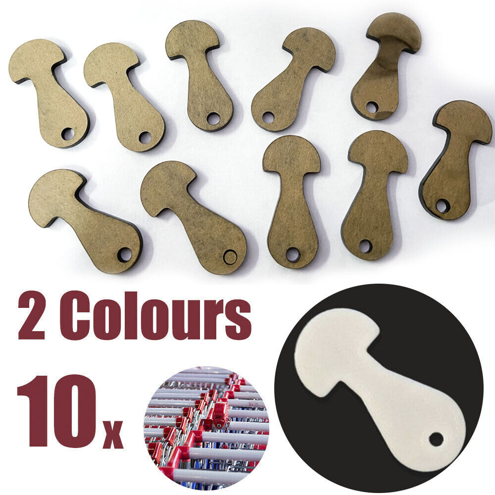 10x Gold Removable Shopping Trolley Coin Token Key Unlocker Woolworths ...