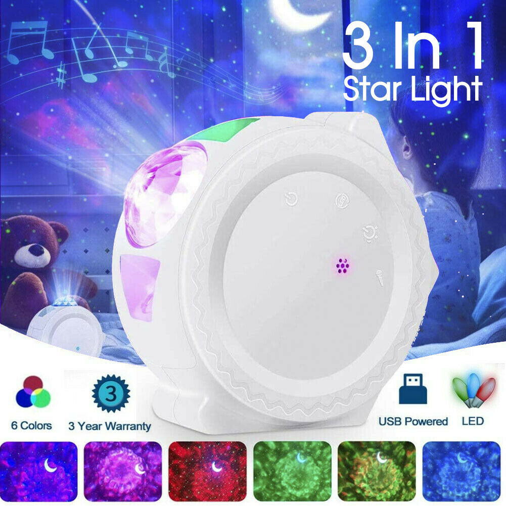 3In1 LED Galaxy Starry Night Light Projector 3D Ocean Star Sky Party L ...