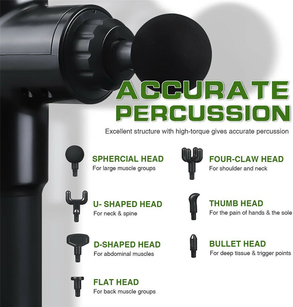 Electric Massage Gun 4/7 Heads Therapy Vibration Muscle Relaxing Percu ...