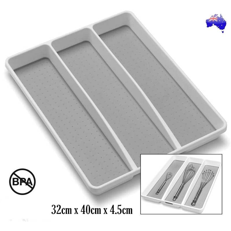 Cutlery Organizer Kitchen Drawer Spoon Tray Insert Cabinet Box Divider ...